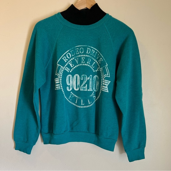 Hanes | Sweaters | Rare Vintage Rodeo Drive Beverly Hills 920 Teal ...